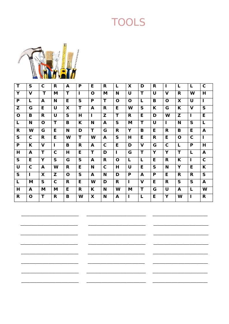Word Search Puzzle “ Tools” | Інші матеріали. Англійська мова