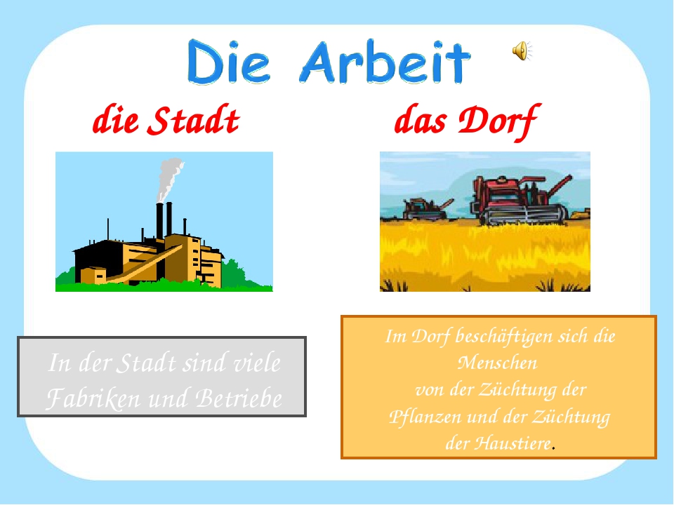 Präsentation zur Stunde "Das Leben in der Stadt und im Dorf"